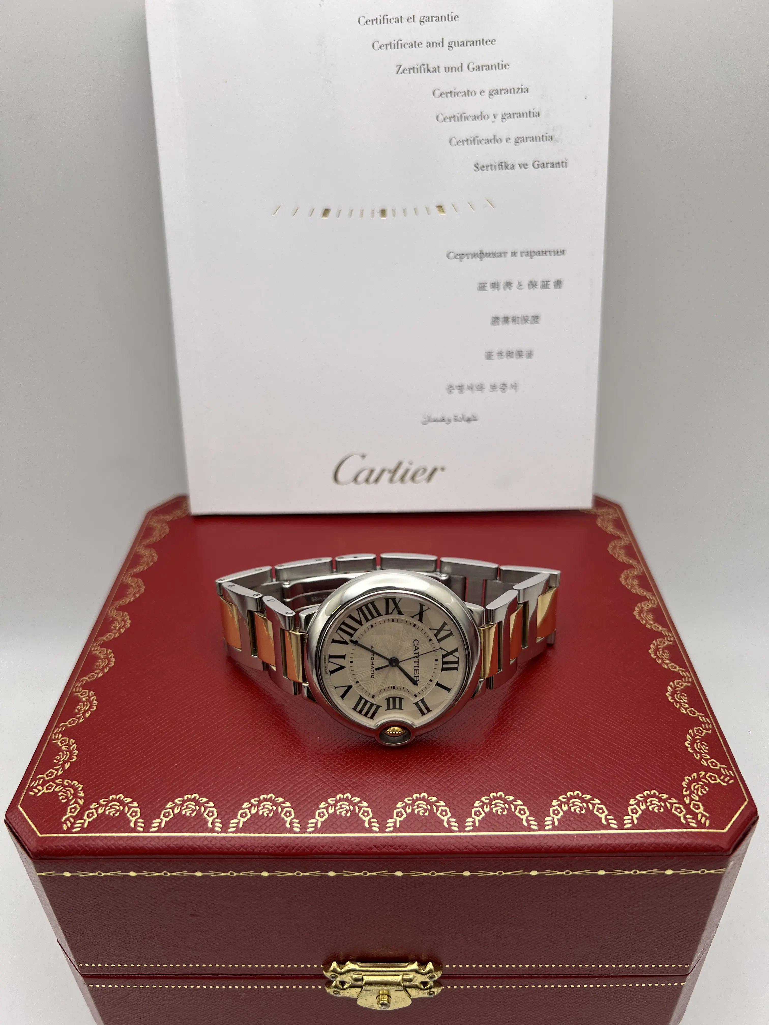 Cartier Ballon Bleu 36mm 18K Yellow Gold Steel Silver Dial Cartier Ballon Bleu 36mm 18K Yellow Gold Steel Silver Dial